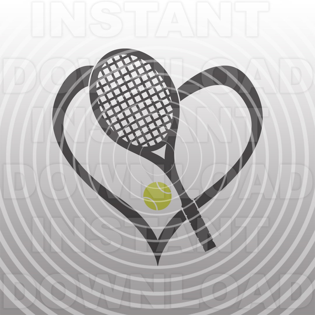 Tennis Racket With Heart SVG File,tennis Ball SVG File, -vector Clip ...