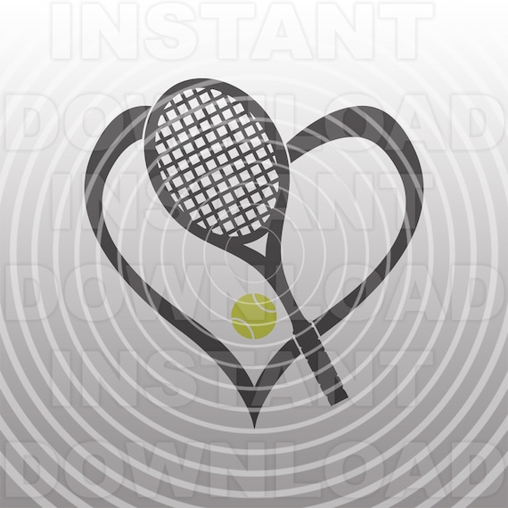 Tennis Racket With Heart SVG Filetennis Ball SVG File - Etsy
