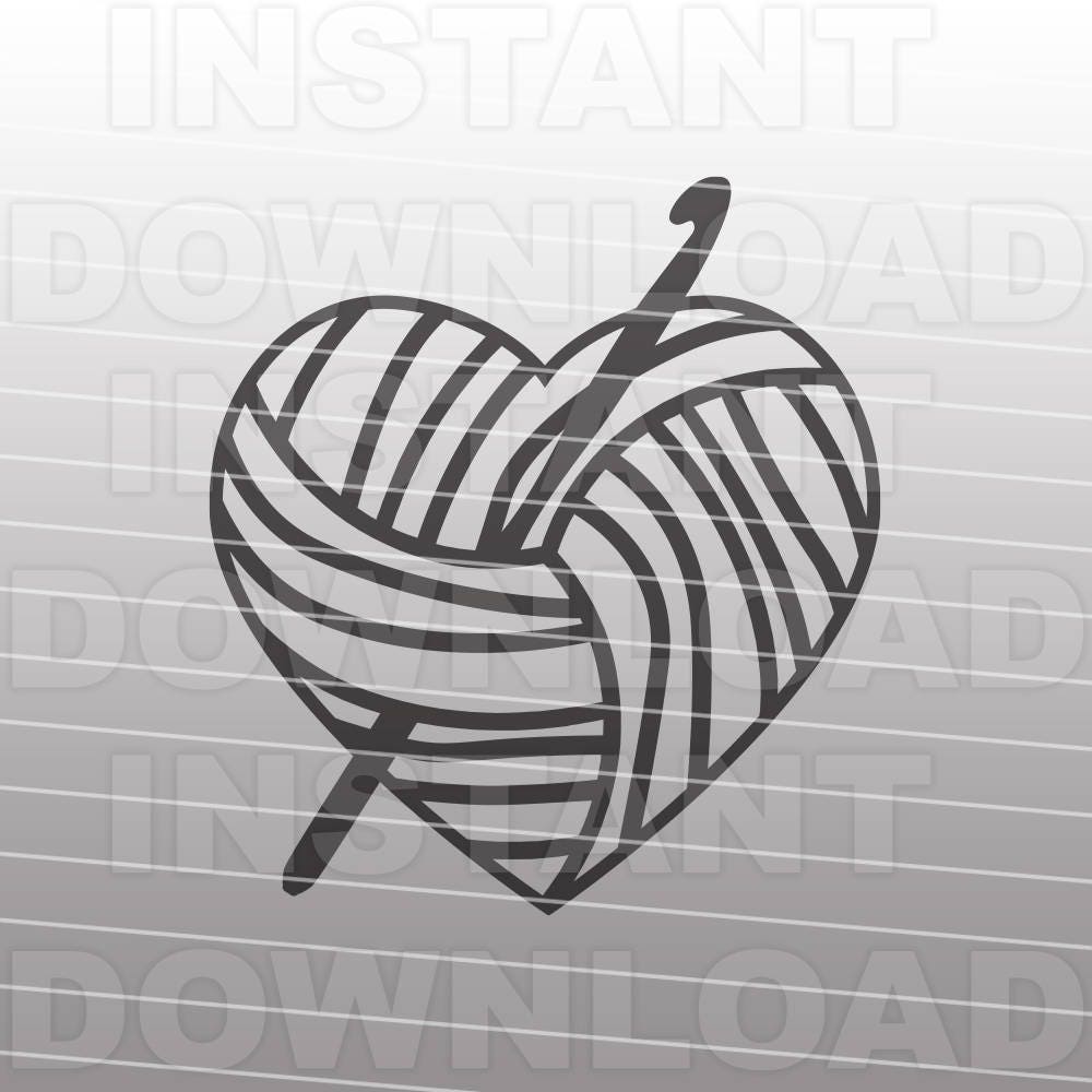 Crochet SVG File,crochet Heart Svg,crochet Hook Svg -vector Clip Art ...
