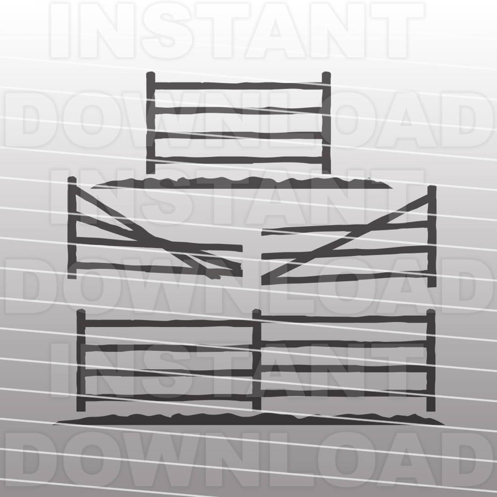 Farm Fence SVG Filewooden Fence Svgrustic Fence Svg vector - Etsy