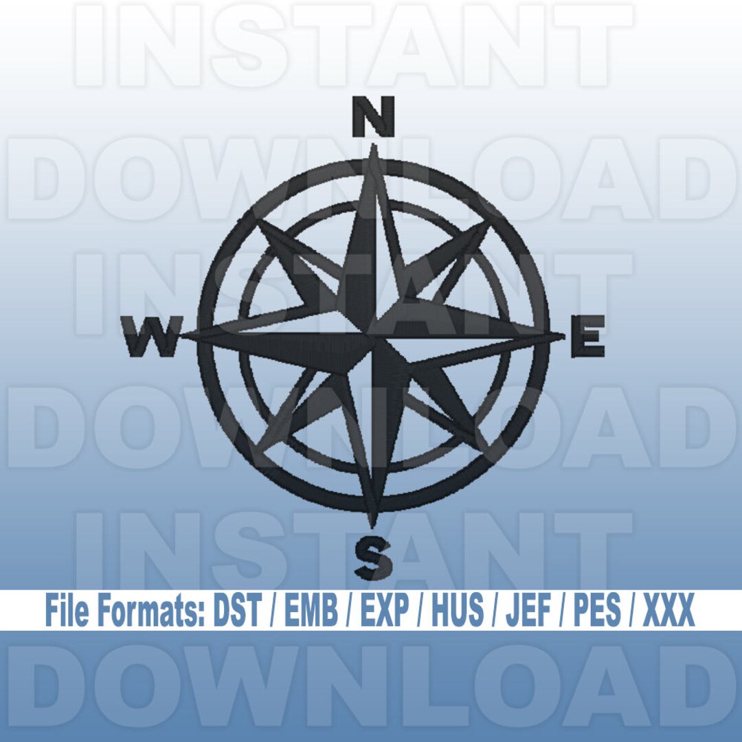 Compass Rose Travel Crusie Machine Embroidery Design Instant Download ...