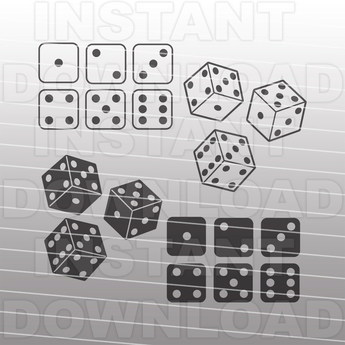Dice SVG Filegambling Svgcasino Svgbunco Svg vector Clip | Etsy