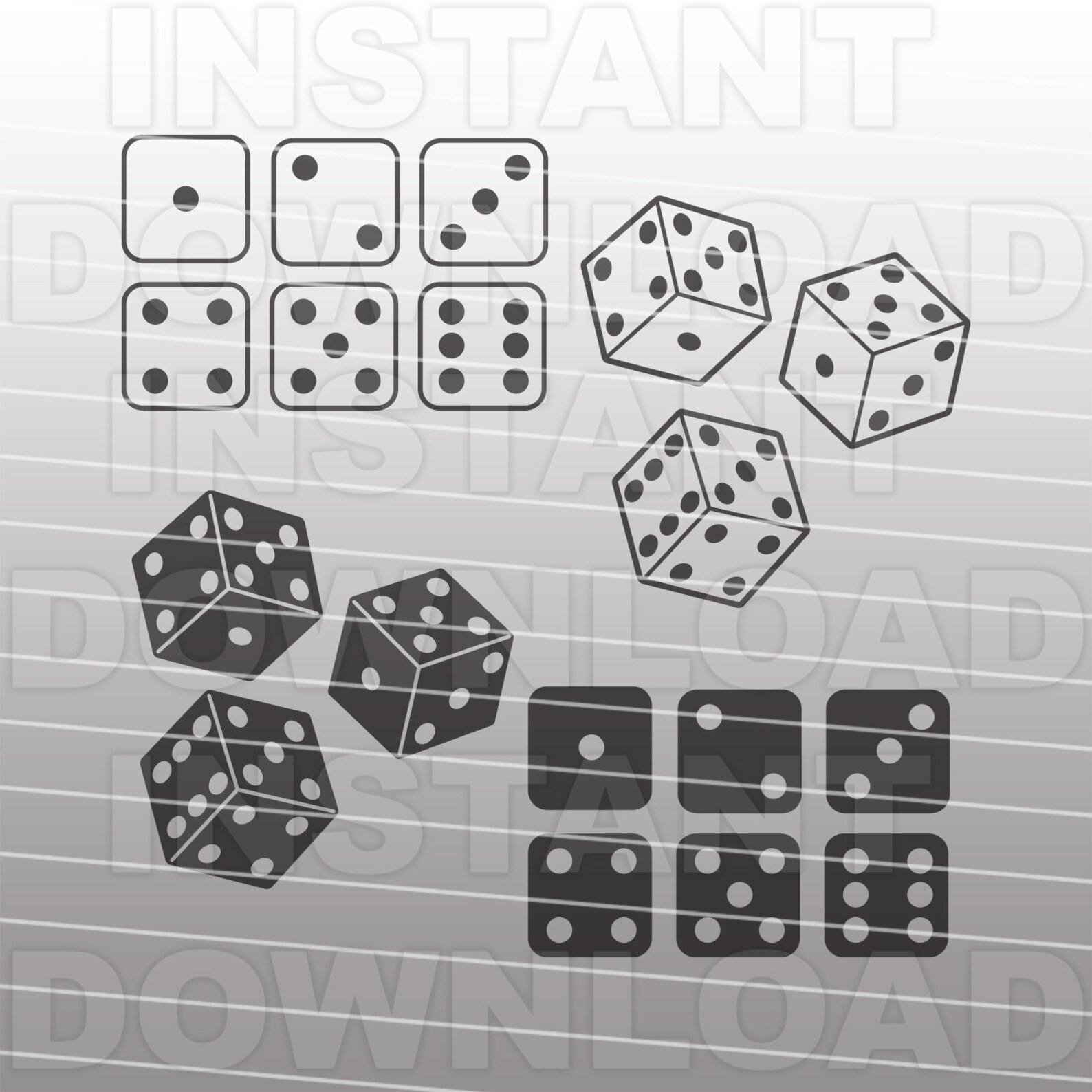 Dice SVG Filegambling Svgcasino Svgbunco Svg vector Clip - Etsy