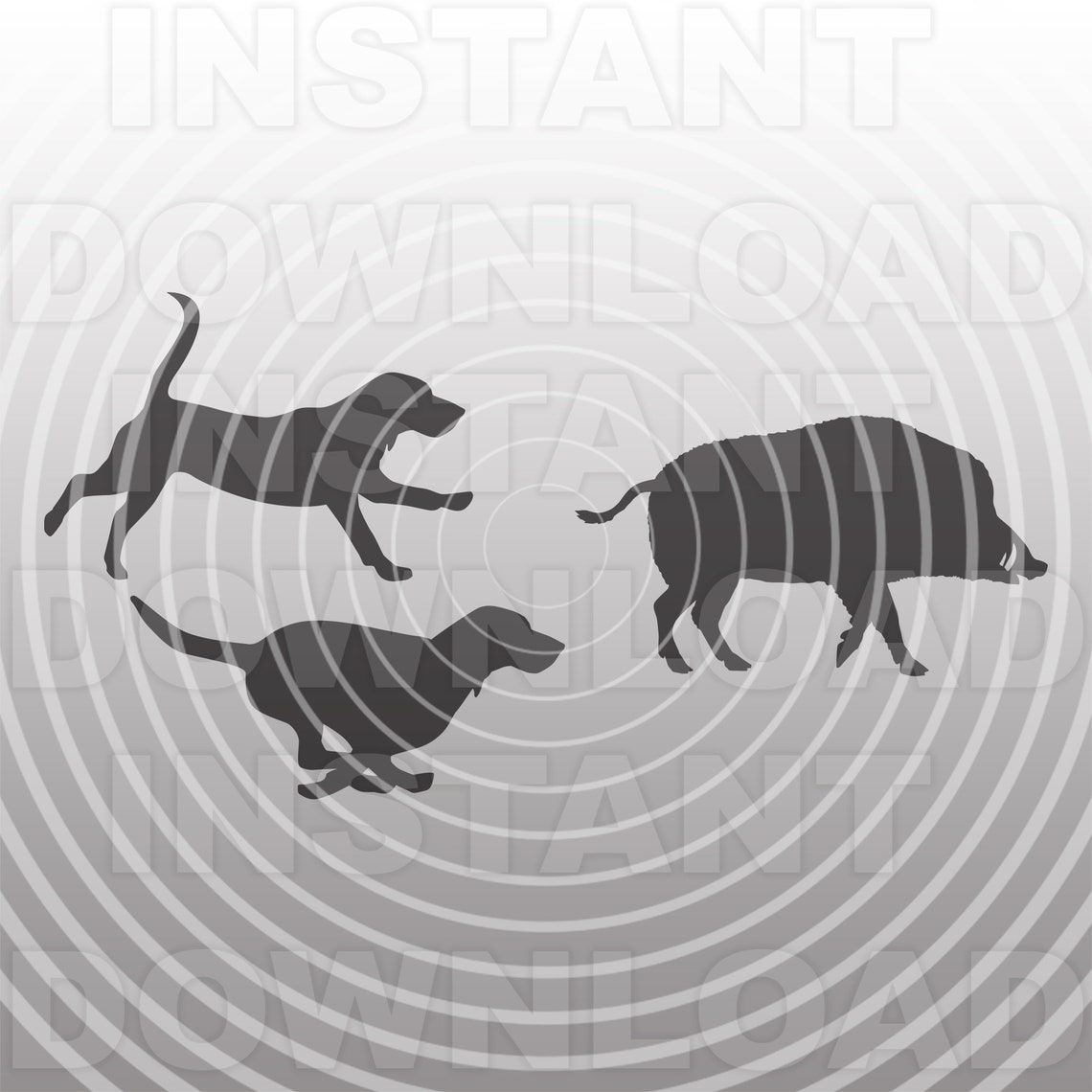 Hunting Dogs Chasing Hog SVG File,hog Hunting Svg,wild Boar SVG -vector ...