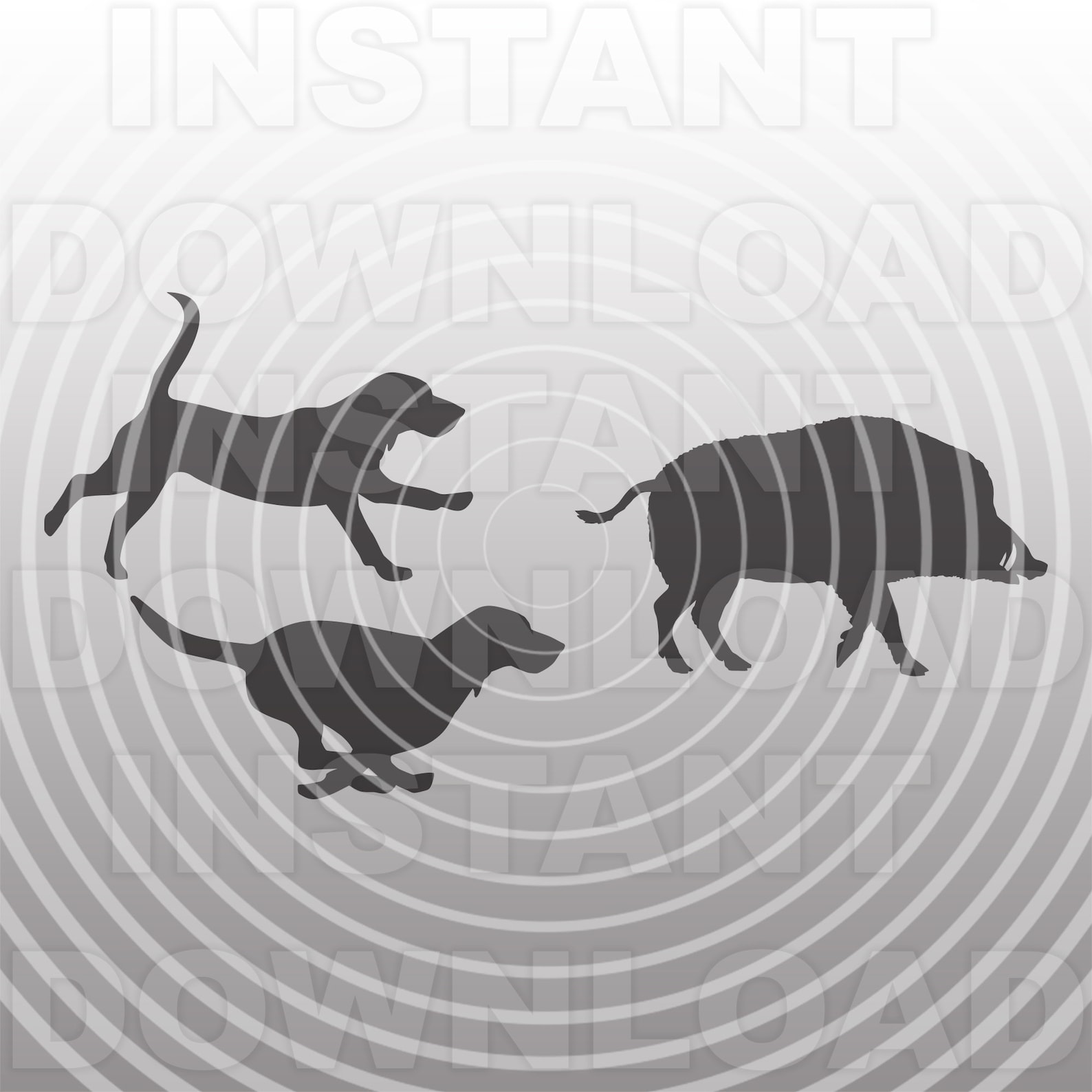 Hunting Dogs Chasing Hog SVG Filehog Hunting Svgwild Boar | Etsy