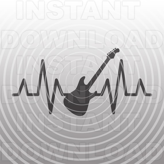 Electric Guitar Heartbeat SVG Fileguitarist Svgguitar Player - Etsy