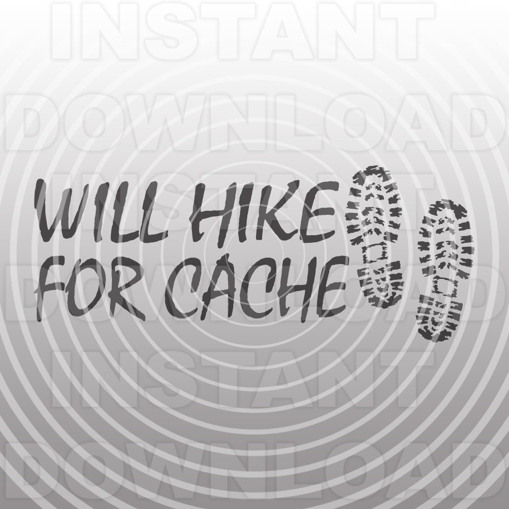 Geocaching SVG File,geocacher Svg,hiking Boot Prints SVG -vector Art ...