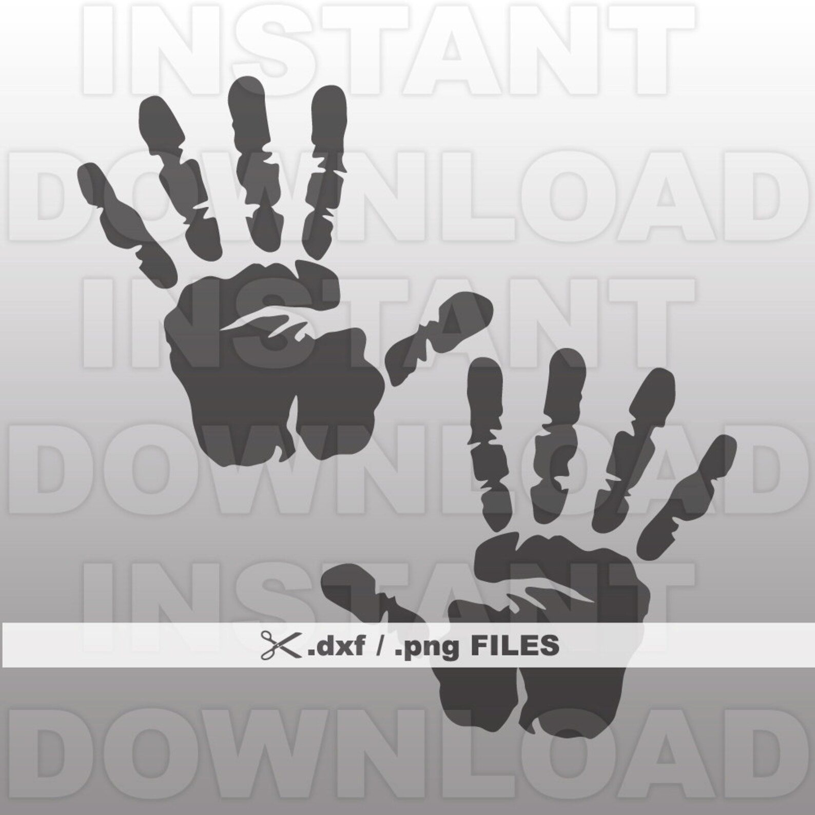 Hand Prints DXF File Hand Prints PNG File Commercial & - Etsy