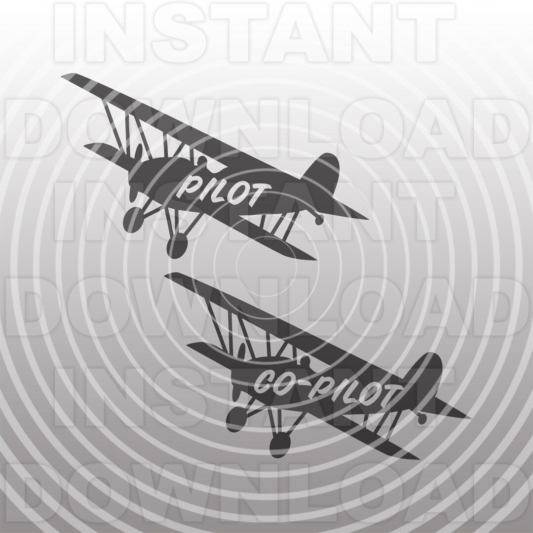 Pilot and Co-pilot Biplane SVG File,daddy and Daughter Svg,daddy and ...