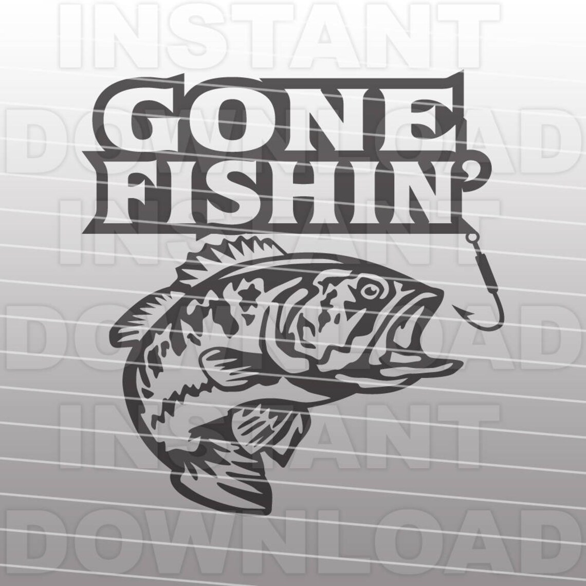 Gone Fishin SVG Filebass Fishing SVG Filefisherman SVG - Etsy