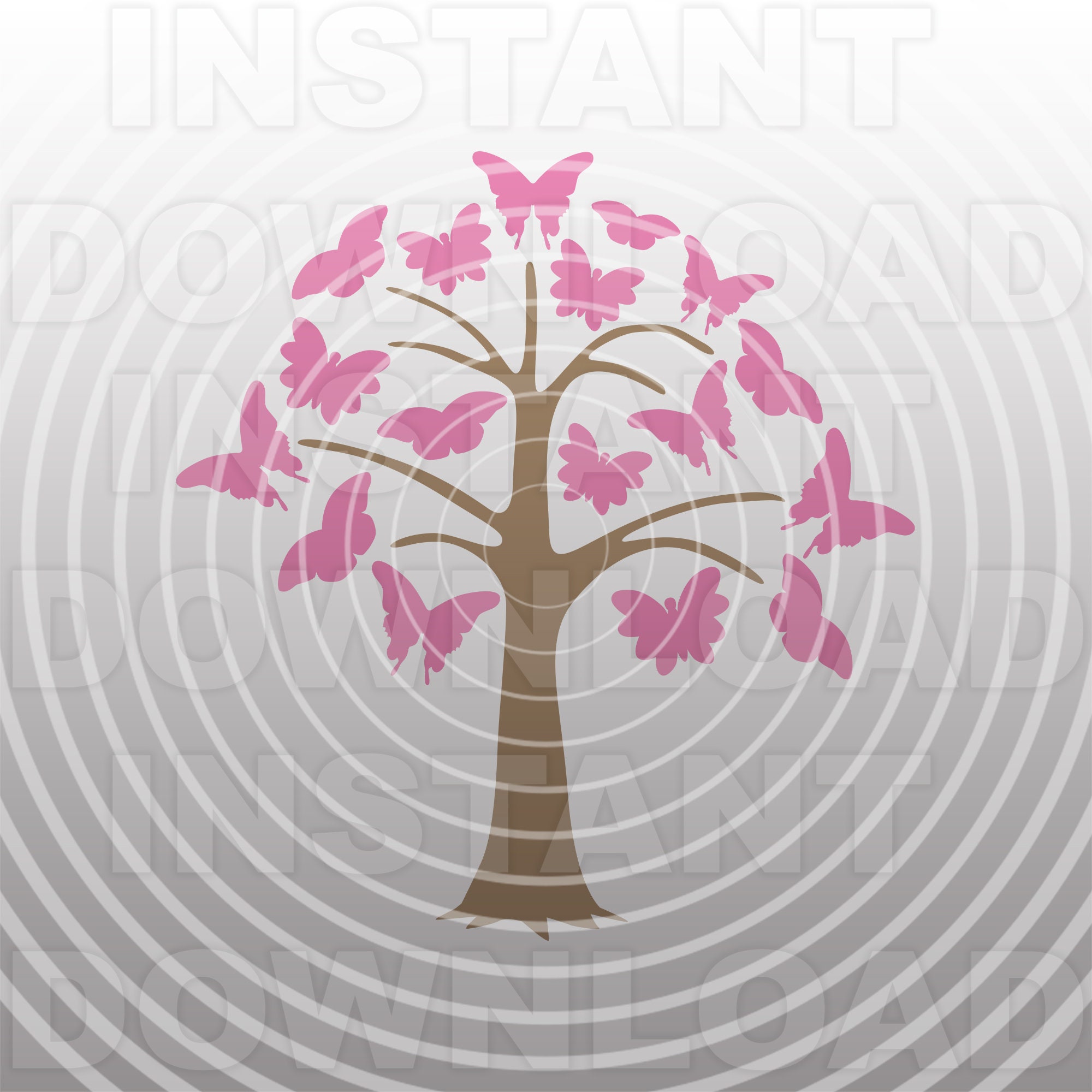 Butterfly Tree SVG FileTree with Butterflies SVG Vector Clip | Etsy