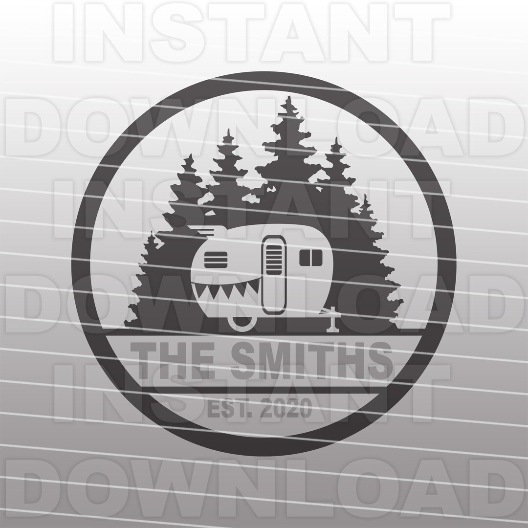 Vintage Retro Camper SVG File,camping Sign Svg,family Monogram SVG ...