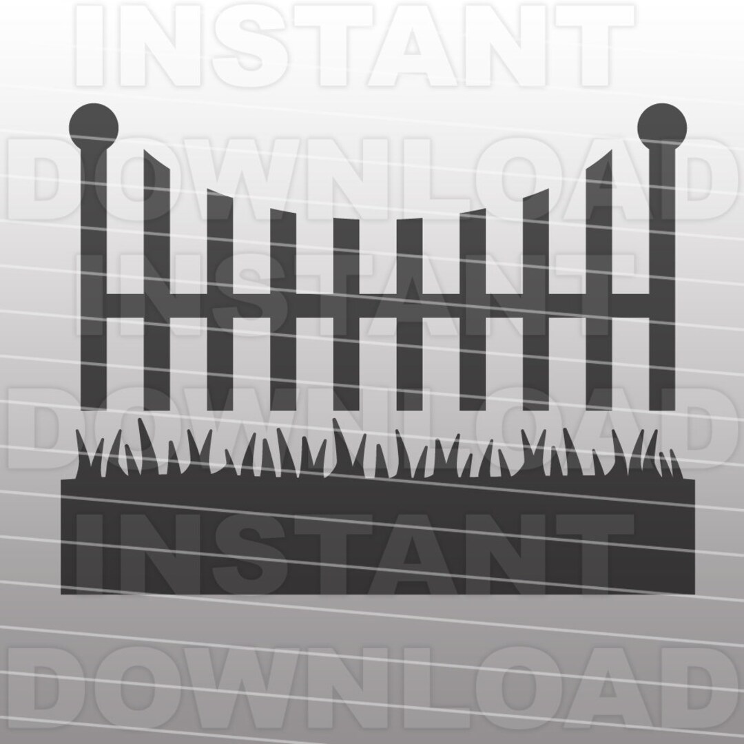 Grass and Fence SVG File,cutting Template-clip Art for Commercial ...
