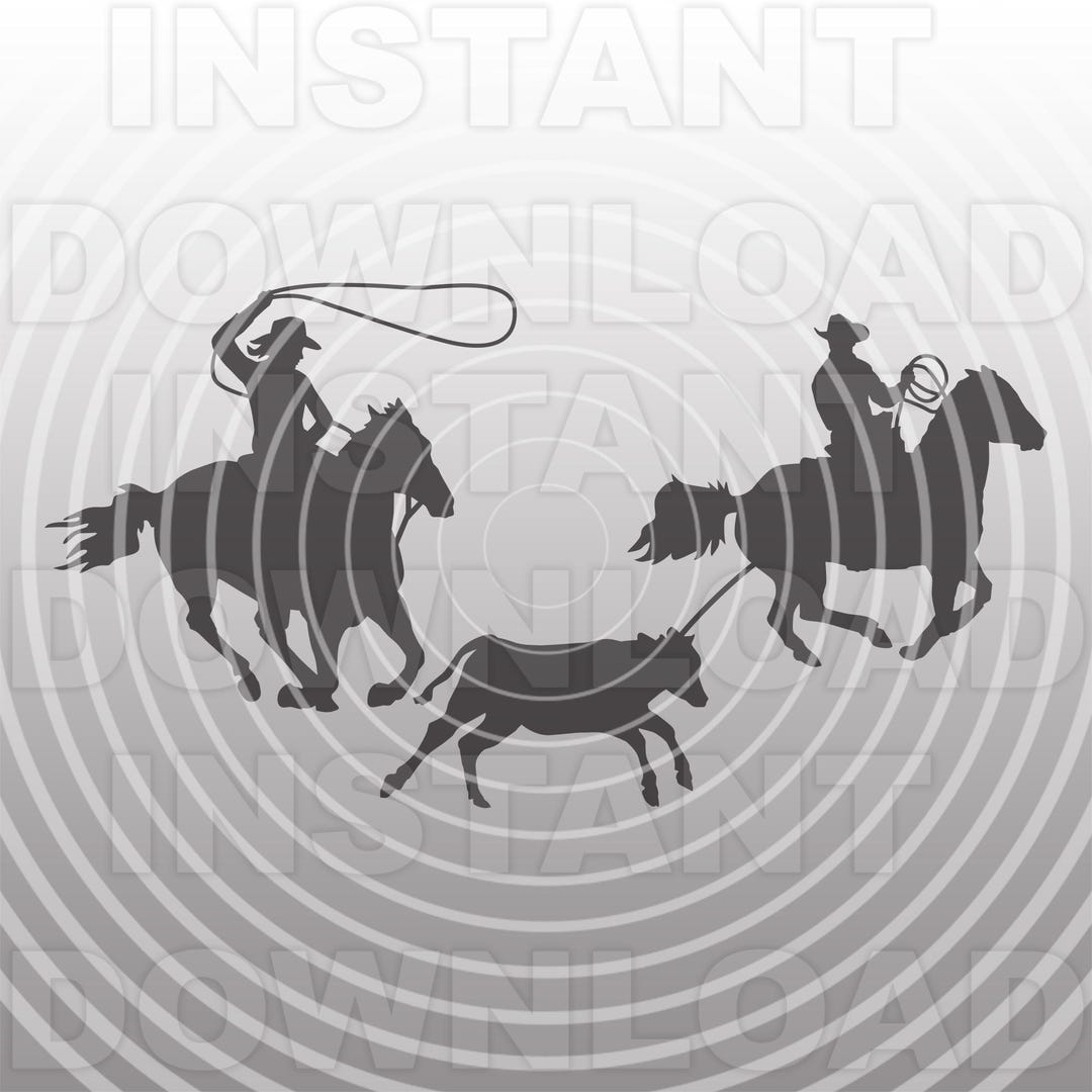 Team Roping With Female Header SVG File,rodeo Svg,ranch SVG File ...