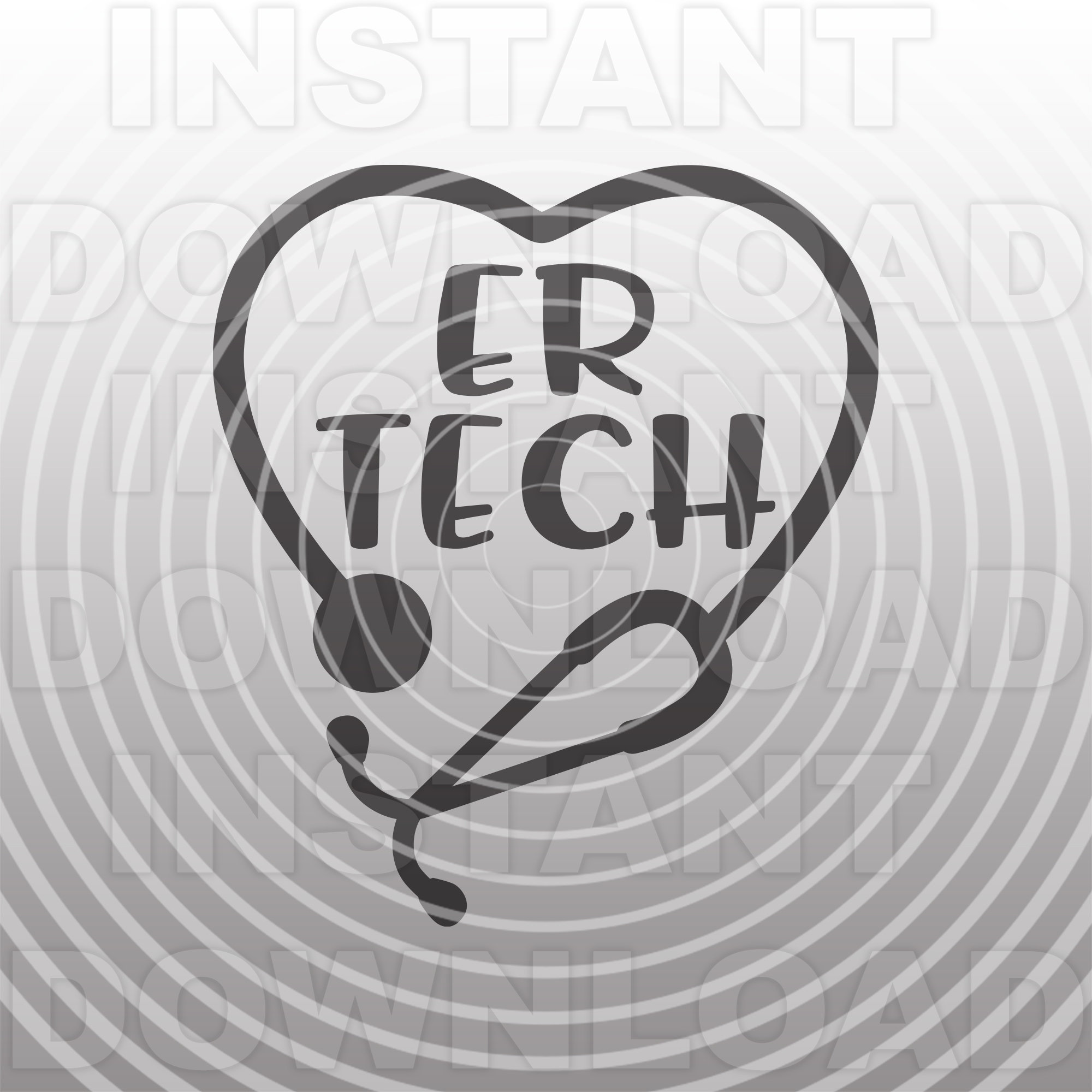 Stethoscope Heart SVG File,er Tech Svg,emergency Room Technician Svg ...