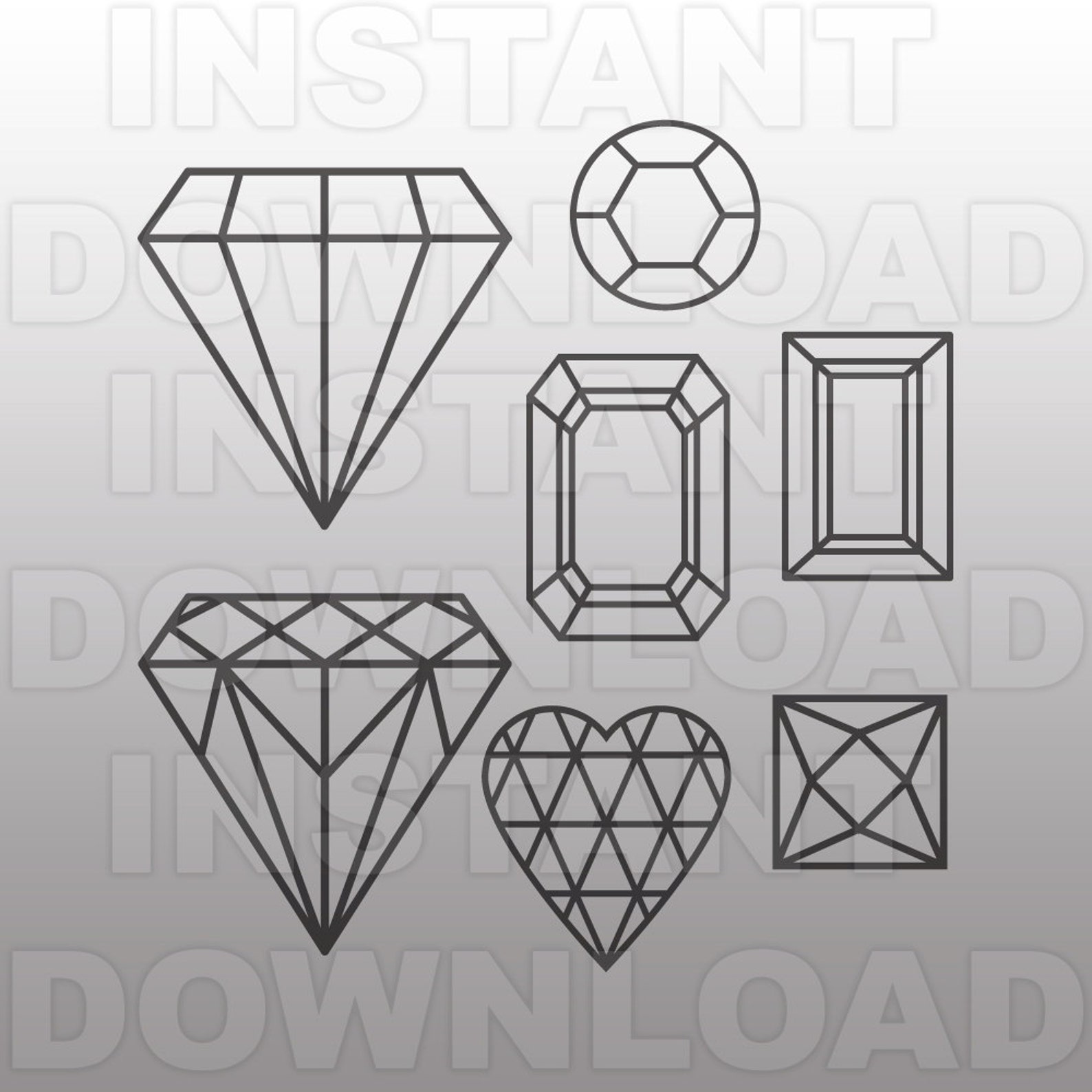 Wedding Diamonds Gems Jewels SVG File Cricut Svg Silhouette | Etsy