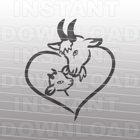 Goat With Heart SVG Fileshow Goat SVG Filelivestock | Etsy