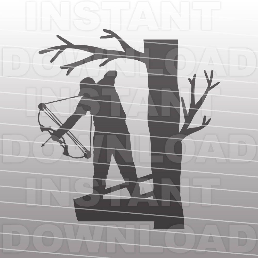 Bow Hunter Tree Stand Silhouette