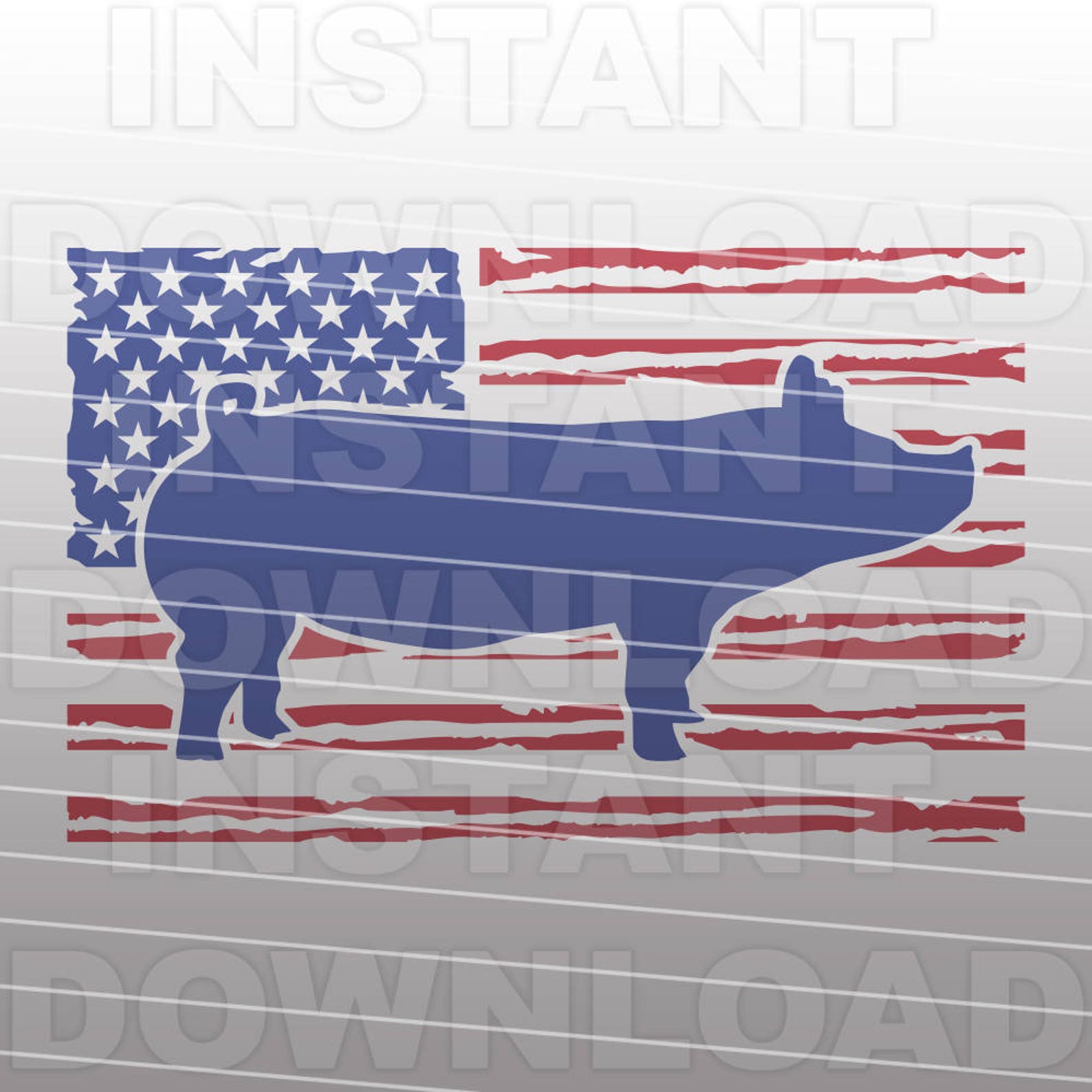 Show Pigs USA Flag Svg Filelivestock Svgfarming SVG - Etsy Ireland