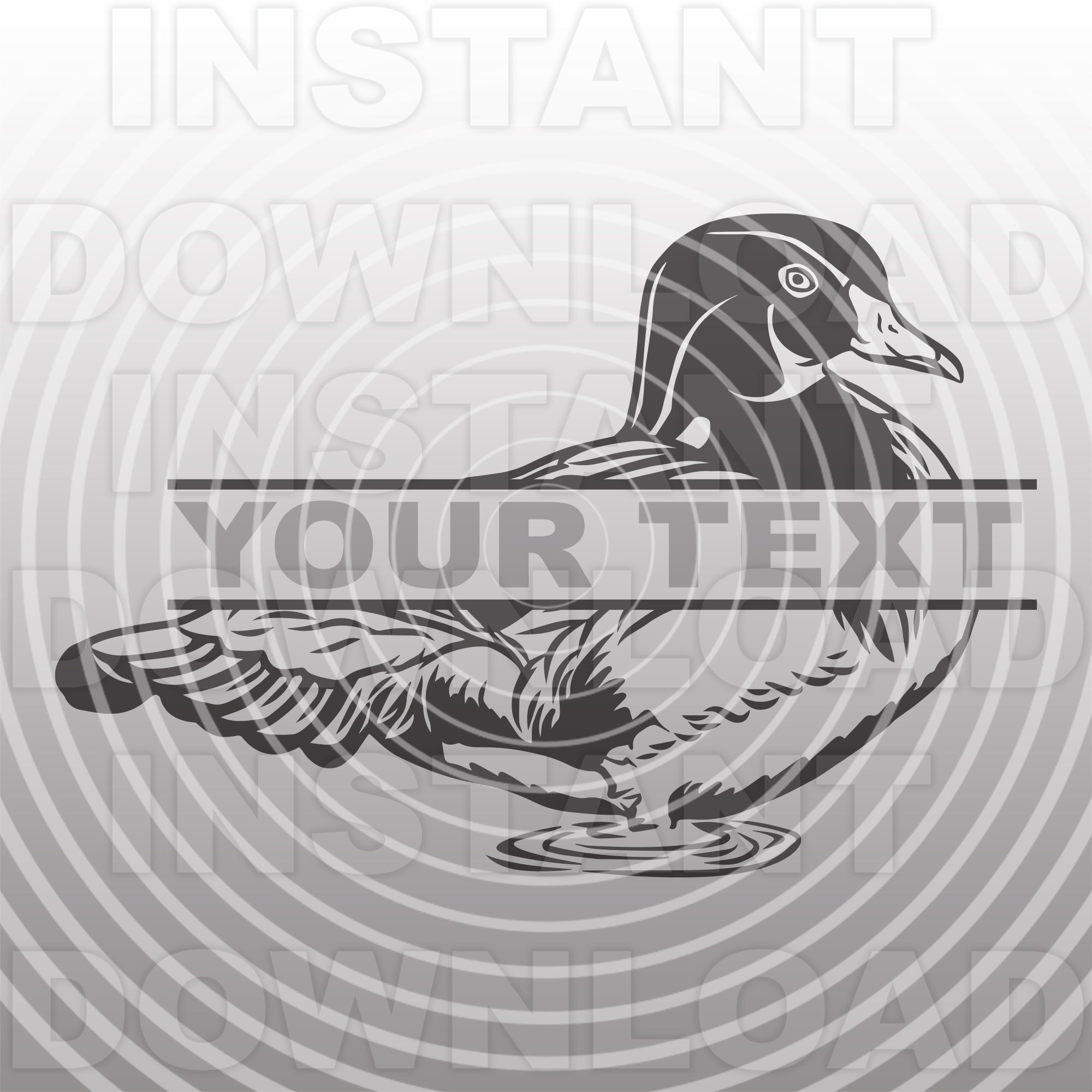 Wood Duck Split Monogram Frame SVG File,duck Hunter Svg,waterfowl Svg ...