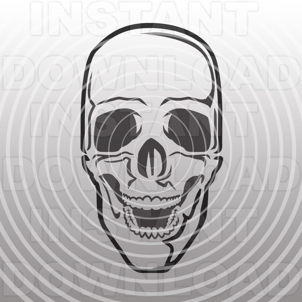 Human Skull SVG File Vector Clip Art for Commercial & | Etsy