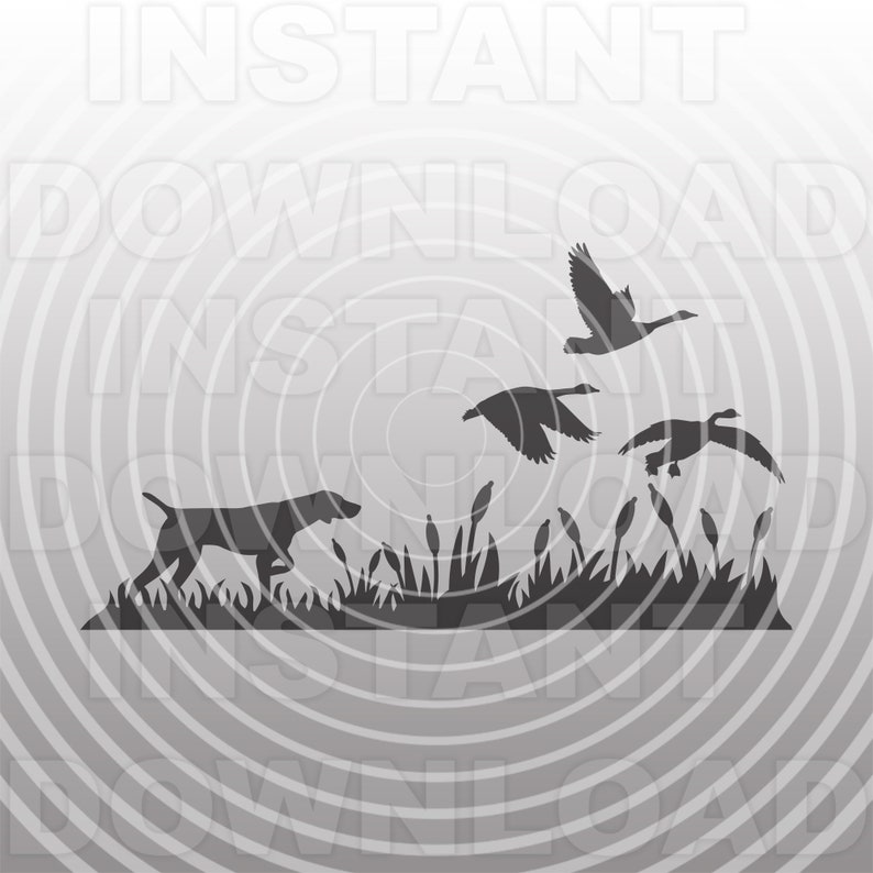 Hunting Dog With Geese SVG File,goose Hunter Svg,bird Dog Svg -vector ...