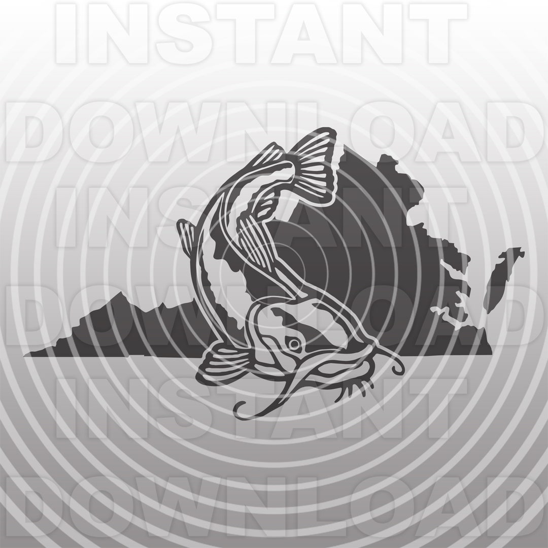 Catfish SVG File,virginia SVG File,fishing Svg,fisherman Svg -vector ...