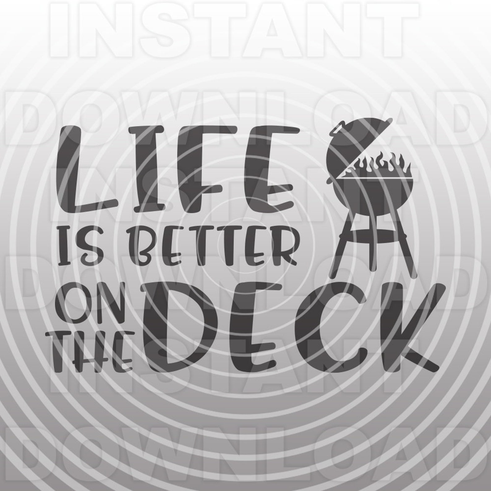 Backyard BBQ SVG Filelife is Better on the Deck Svgbbq - Etsy