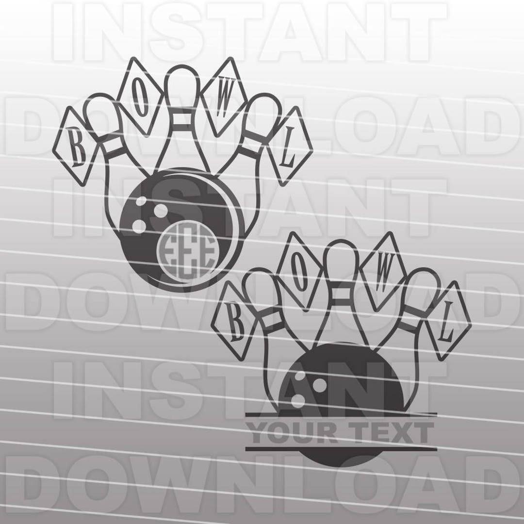 Retro Bowling Ball SVG File,bowling Monogram Svg,bowling Pins SVG ...