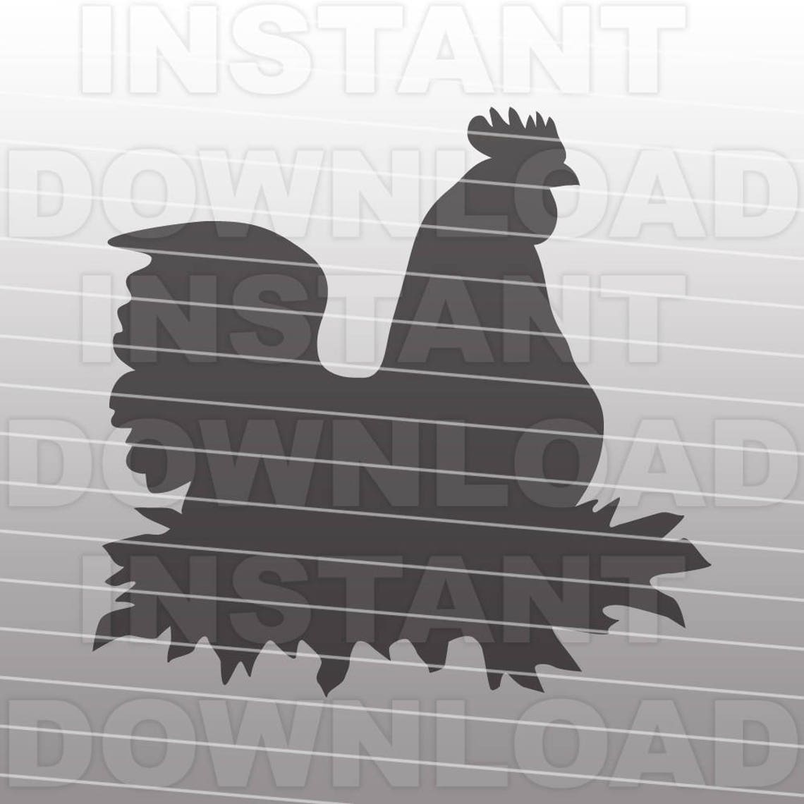Hen on Nest Svg,hen SVG File,chicken Svg-cutting Template-vector Clip ...