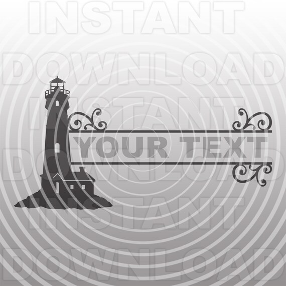 Lighthouse Mailbox Name Plate SVG Filelighthouse Monogram | Etsy