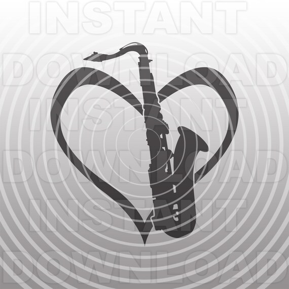 Tenor Saxophone Love Heart SVG Filemarching Band Svgsax - Etsy