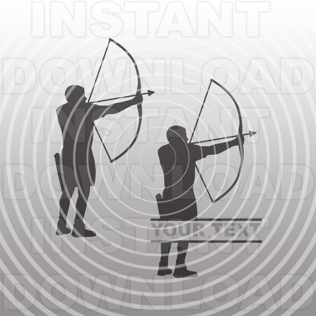 Male Archer With Bow and Arrows SVG File,competititve Archery Svg ...