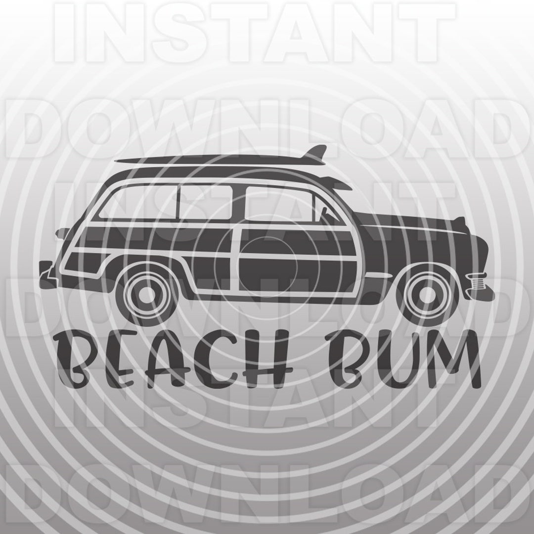 Beach Bum Woodie Surf Wagon SVG File,beach Surfing Svg-vector Art ...