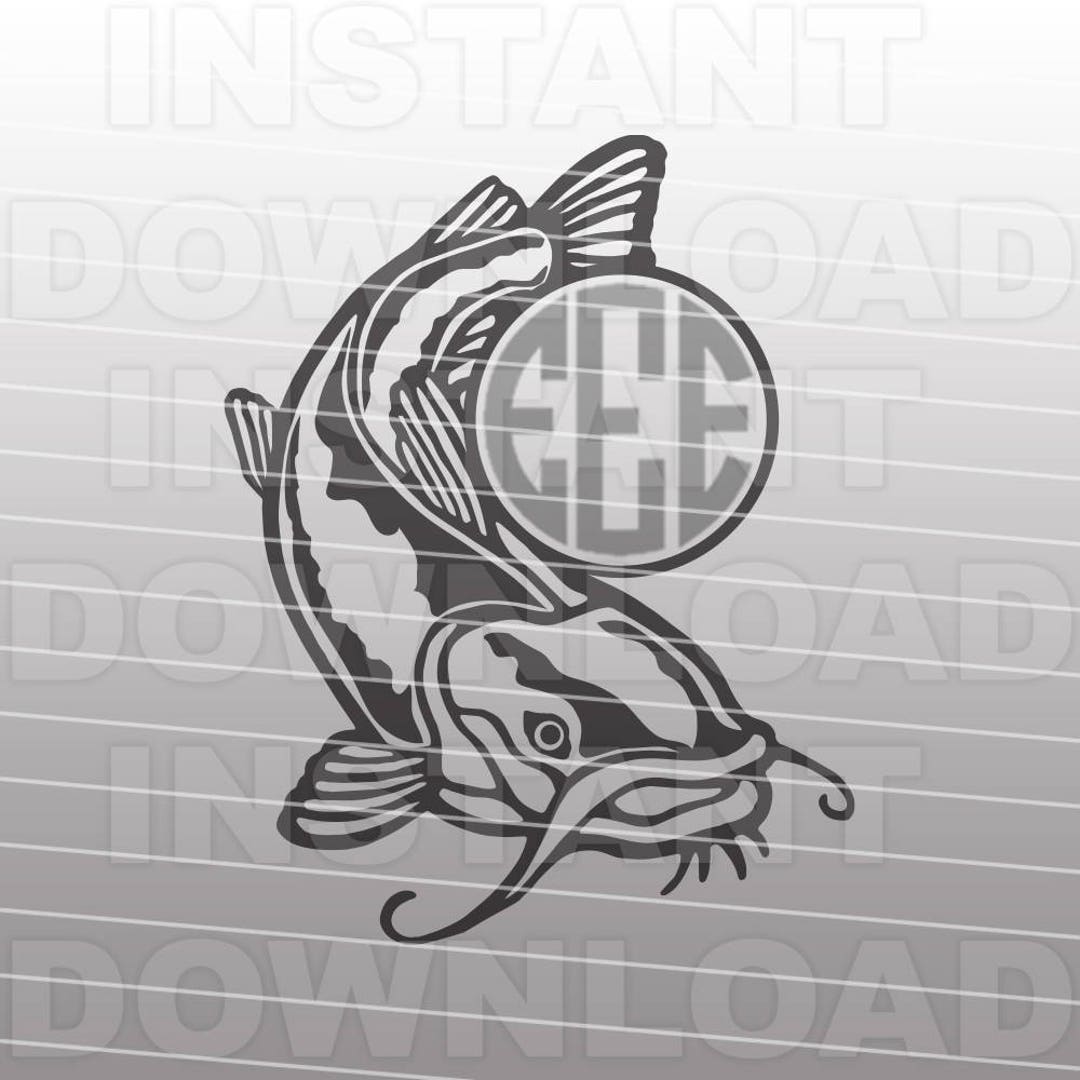 Catfish Monogram SVG File,channel Catfish Svg,fishing Svg -vector Art ...