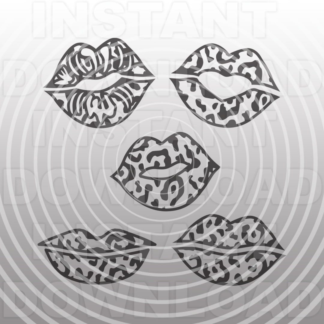 Valentines Leopard Print Lips SVG File -commercial & Personal Use- Svg ...