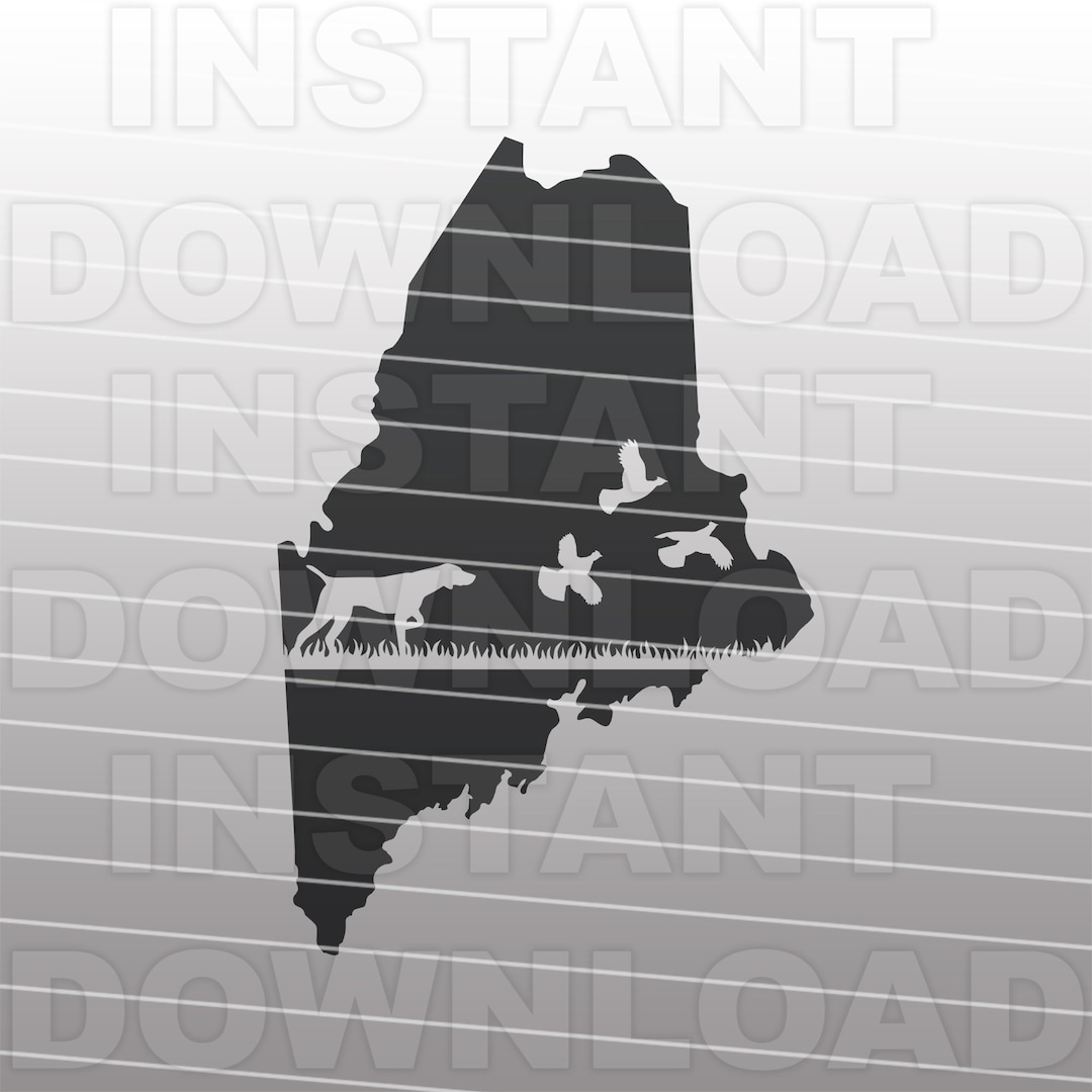 Maine Bird Dog Pointing and Grouse SVG File,grouse Hunting Svg,vector ...