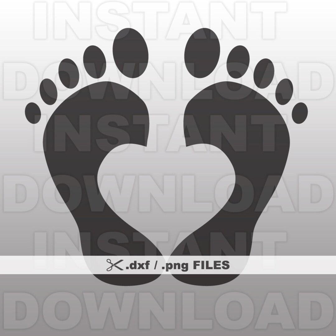 Baby Feet DXF File Newborn DXF File Commercial & Personal Use Vector ...