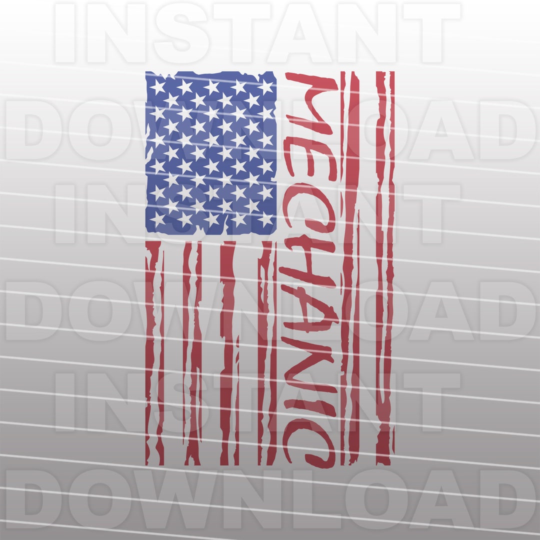 Mechanic SVG File,mechanic Distressed USA Flag,auto Repair SVG -vector ...