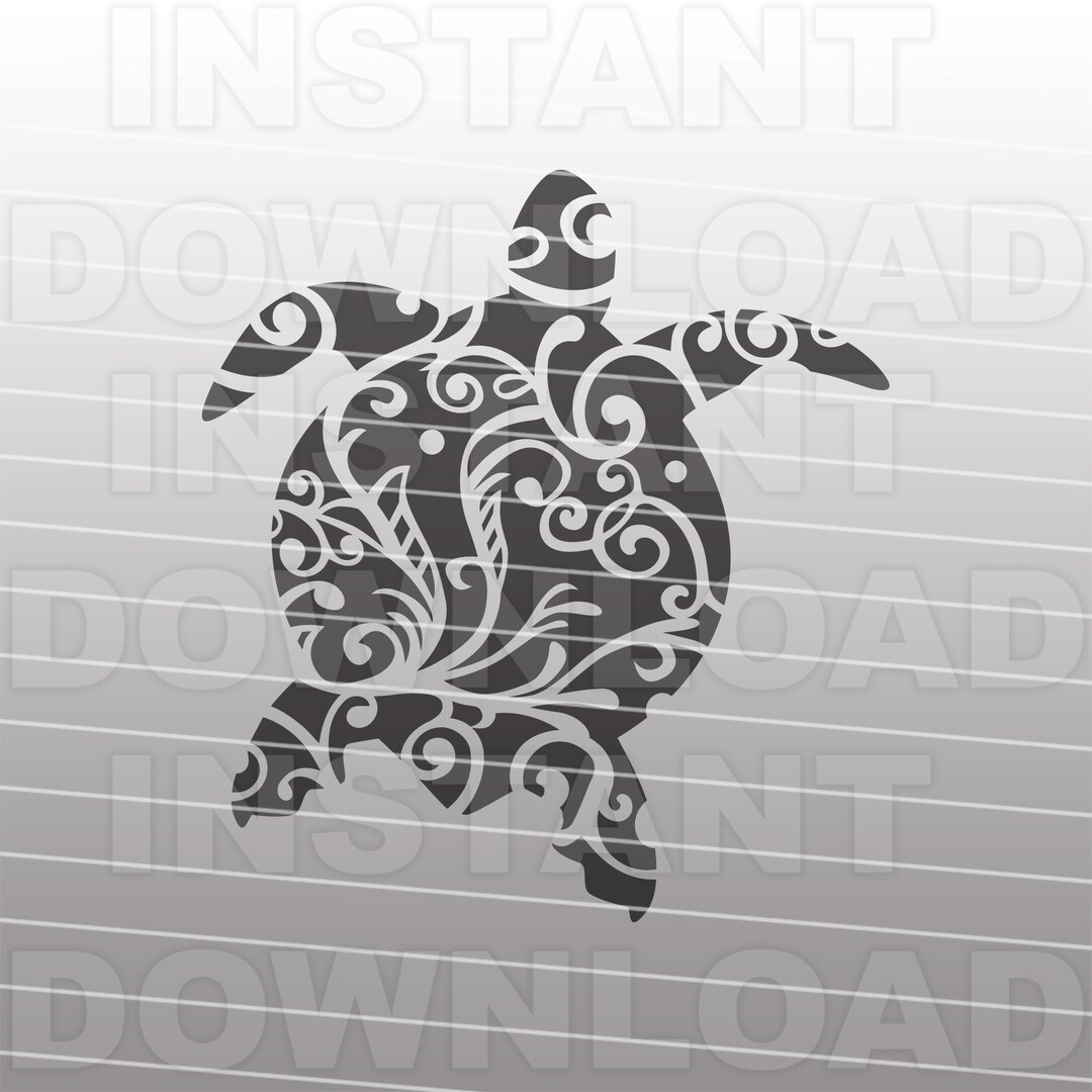 Sea Turtle SVG File,boho Sea Turtle Svg,sea Turtle Fourish Svg -vector ...
