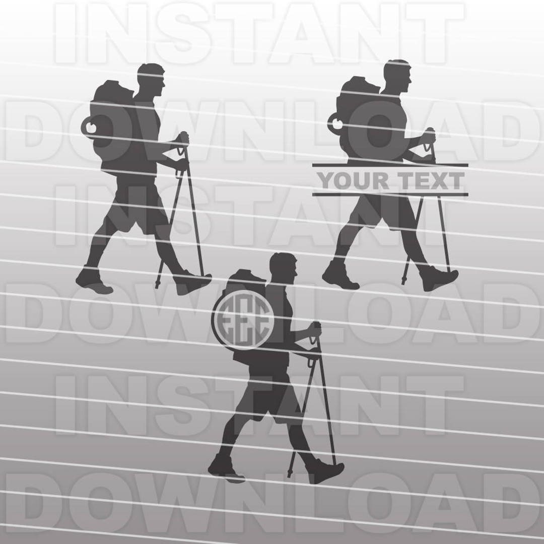 Male Hiker SVG File,hiking Svg,backpacking Svg -personal & Commercial ...
