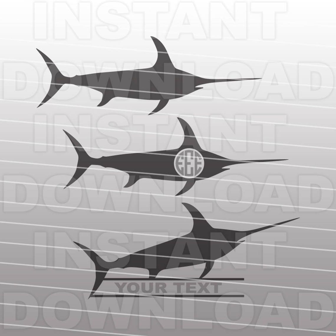 Swordfish SVG Filemarlin Svgsailfish SVG cutting Template - Etsy