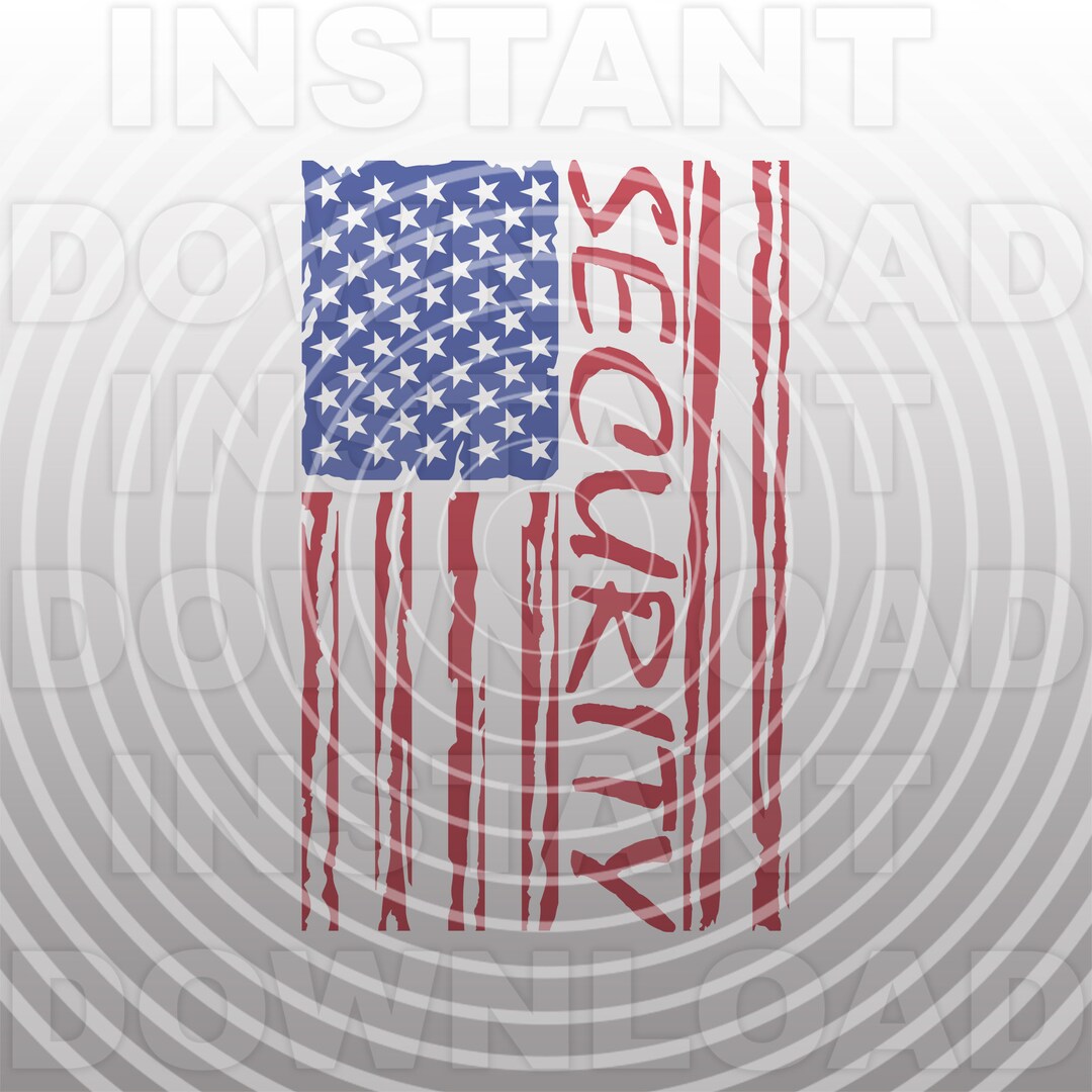 Security Guard Officer Distressed American USA Flag SVG File -vector ...