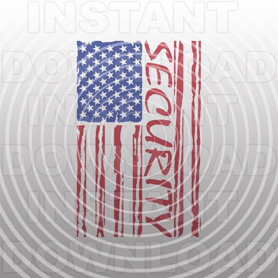 Security Guard Officer Distressed American USA Flag SVG File | Etsy