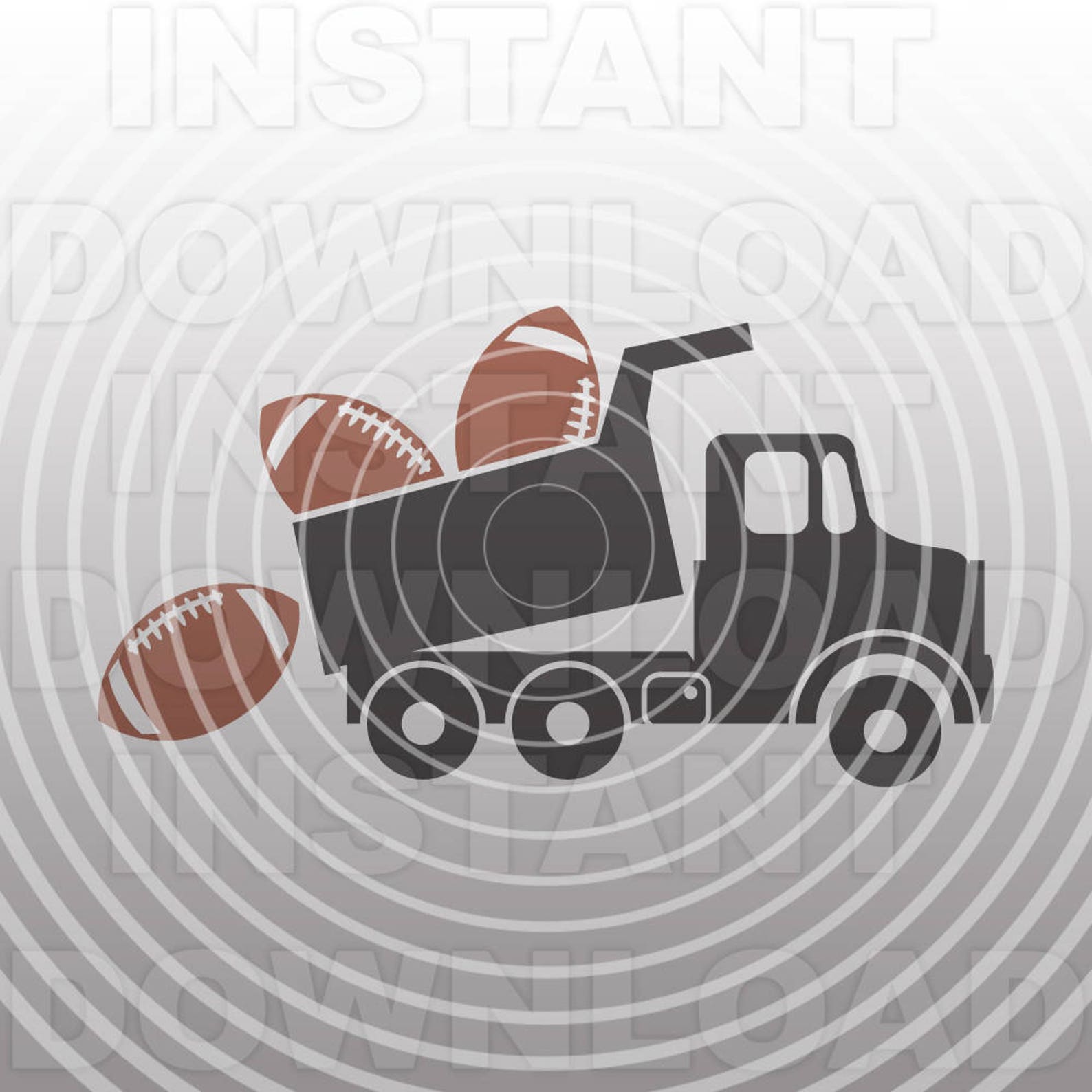 Football Dump Truck SVG File Vector Art for Commercial & | Etsy