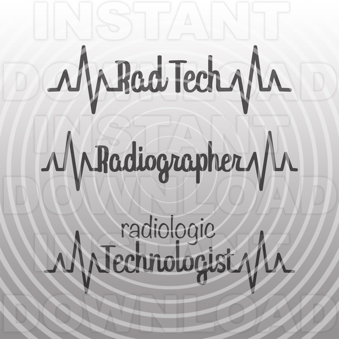 Heartbeat EKG Pulse Rad Tech SVG File,radiologic Technologist SVG ...