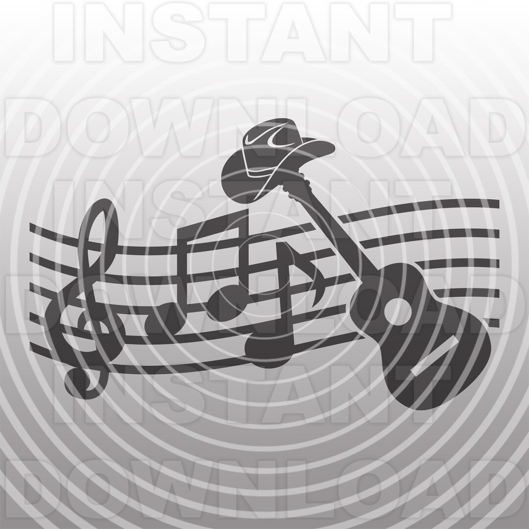 Country Music SVG File,guitar Svg,music Notes Svg,guitarist Svg -vector ...
