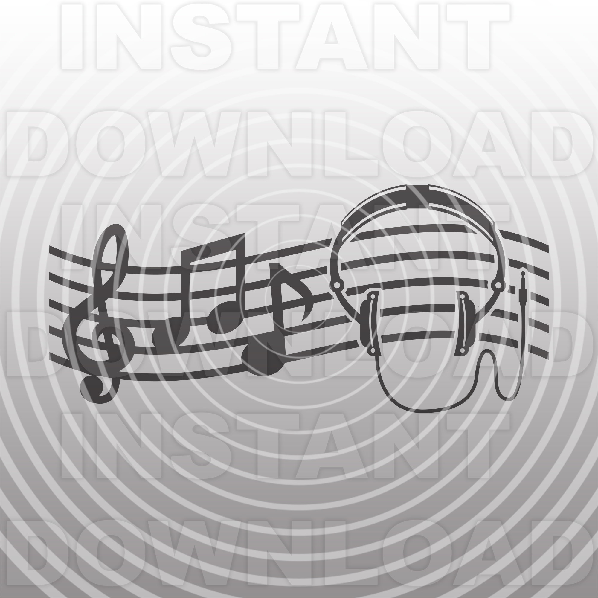 Headphones SVG FileMusic Notes svgDJ SVGMusic Lover svg | Etsy