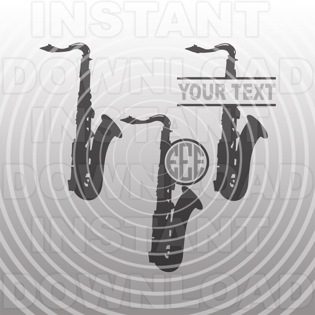 Tenor Saxophone SVG File,sax Svg,musical Instrument Svg,band Monogram ...