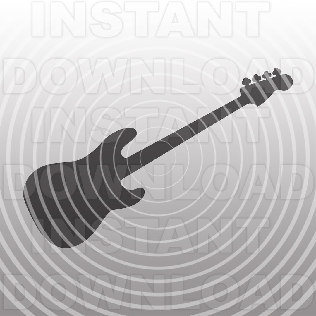 Bass Guitar SVG File Cutting Template- Vector Clip Art for Commercial ...